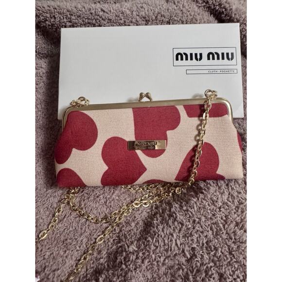 Miu Miu | Bags | Miu Miu Red And Cream Shoulder Bag | Poshmark